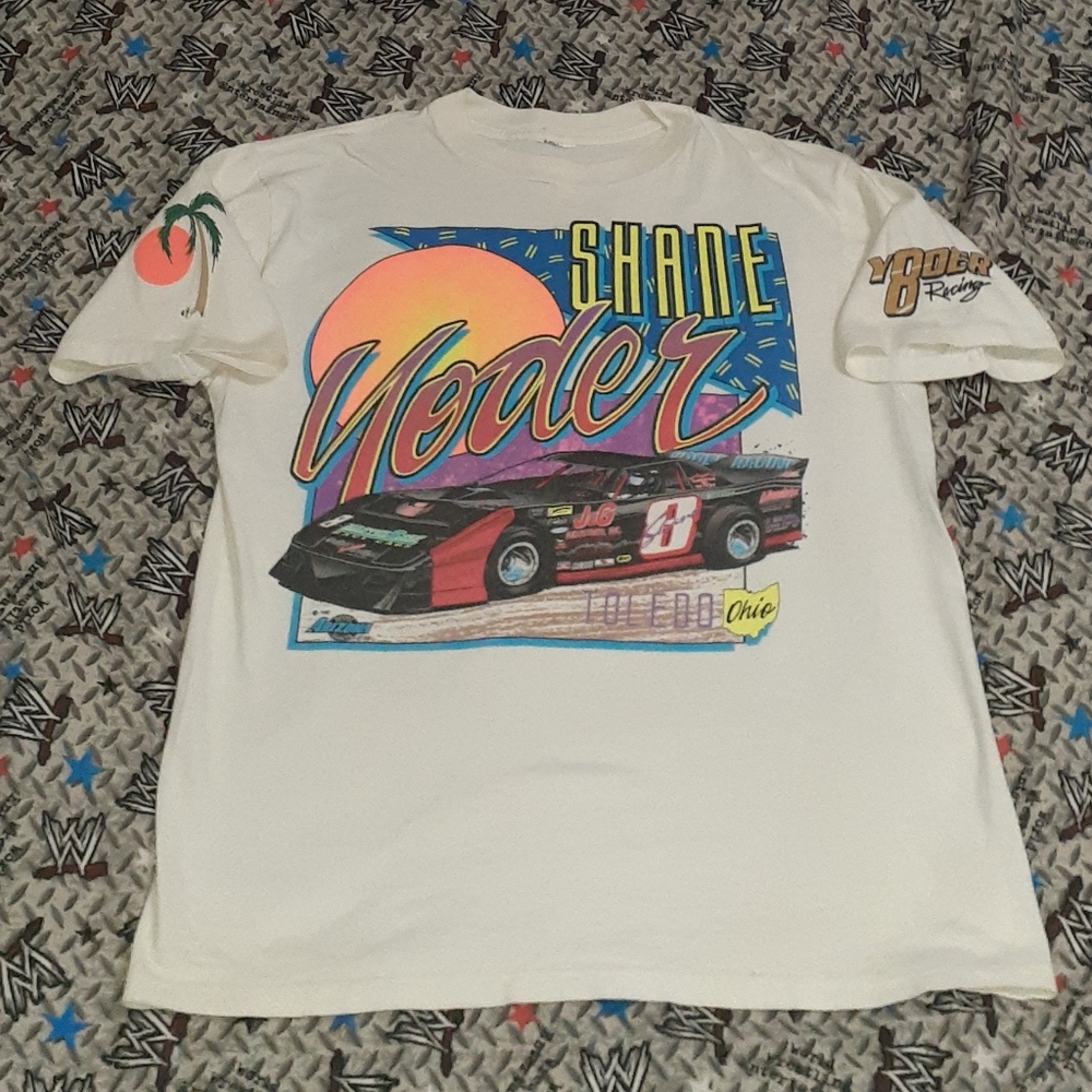 1996 Shane Yoder Signed Race Car Racing Shirt Vintage… - Gem